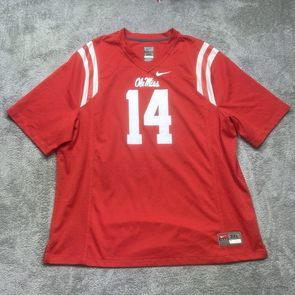 Nike | Shirts | Nike Ole Miss Football Jersey 4 Mens 3xl Red Dk Metcalf ...